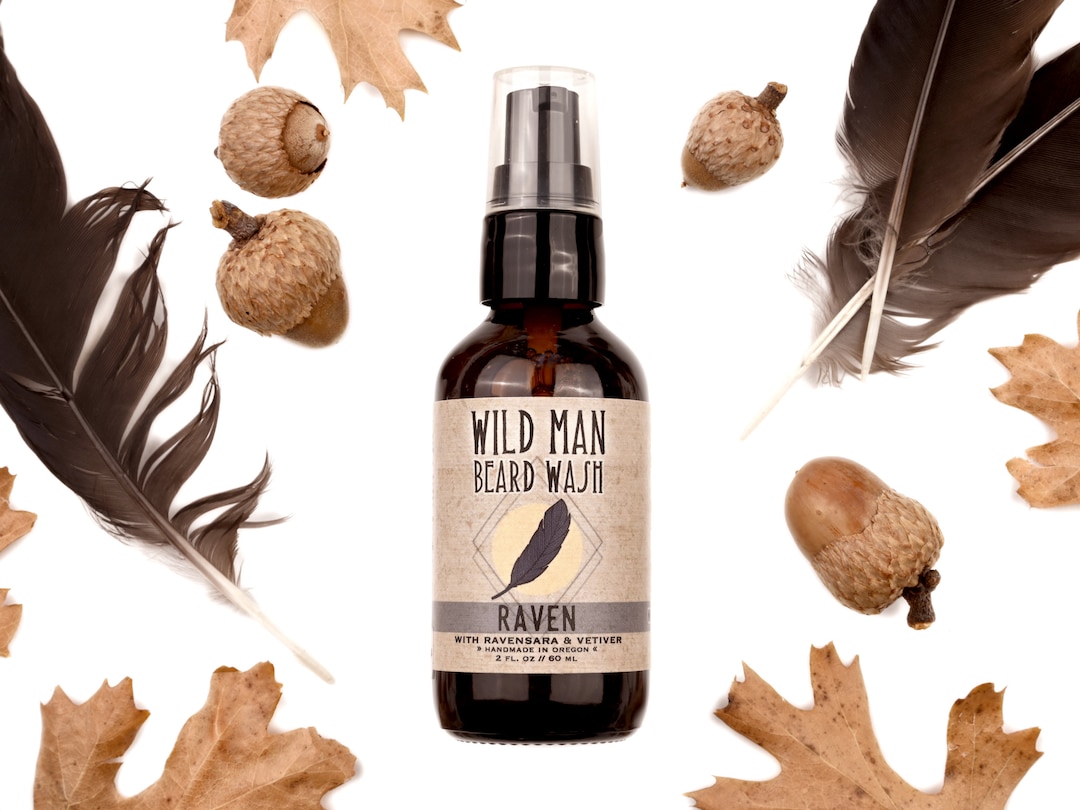 Wild Man Beard Wash - RAVEN Beard Shampoo - 2oz // 60ml Men's Grooming ...