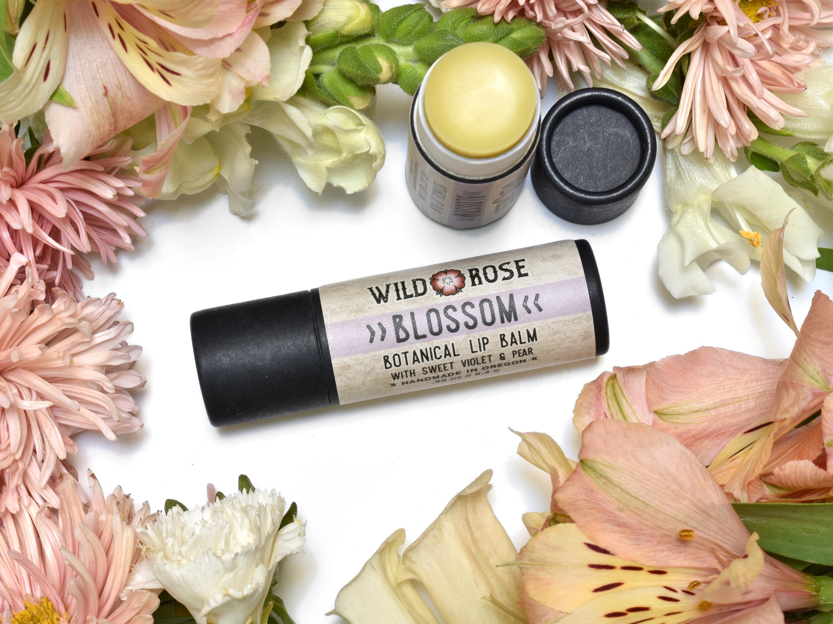 BLOSSOM Natural Lip Balm With Organic Pear and Violet Floral - Etsy