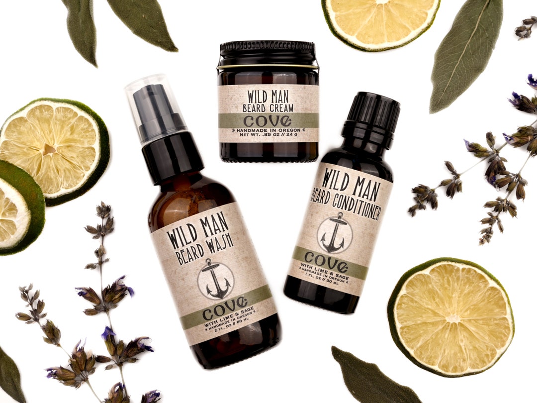 Mens Grooming Kit - Wild Man Beard Gift Set - THREE PACK - Beard Oil ...