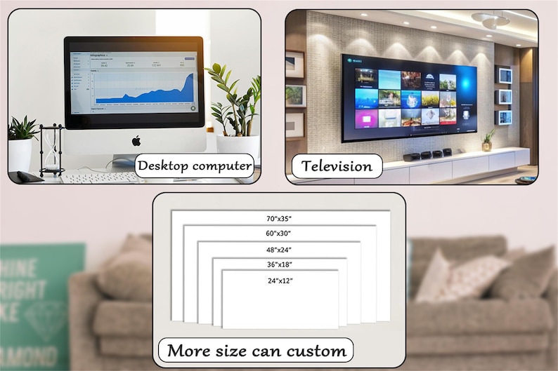 Custom Size Color Daisy Embroidery Fabric Imac Computer Monitor TV Dust ...