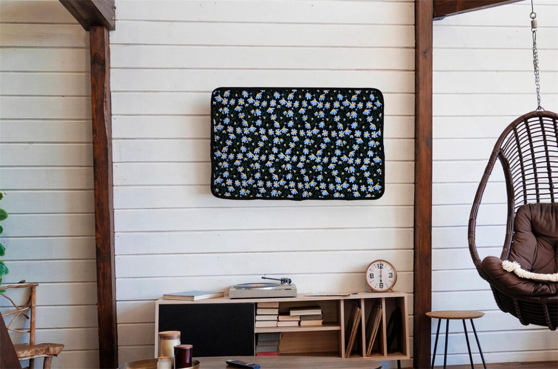 Custom Size Color Daisy Embroidery Fabric Imac Computer Monitor TV Dust ...
