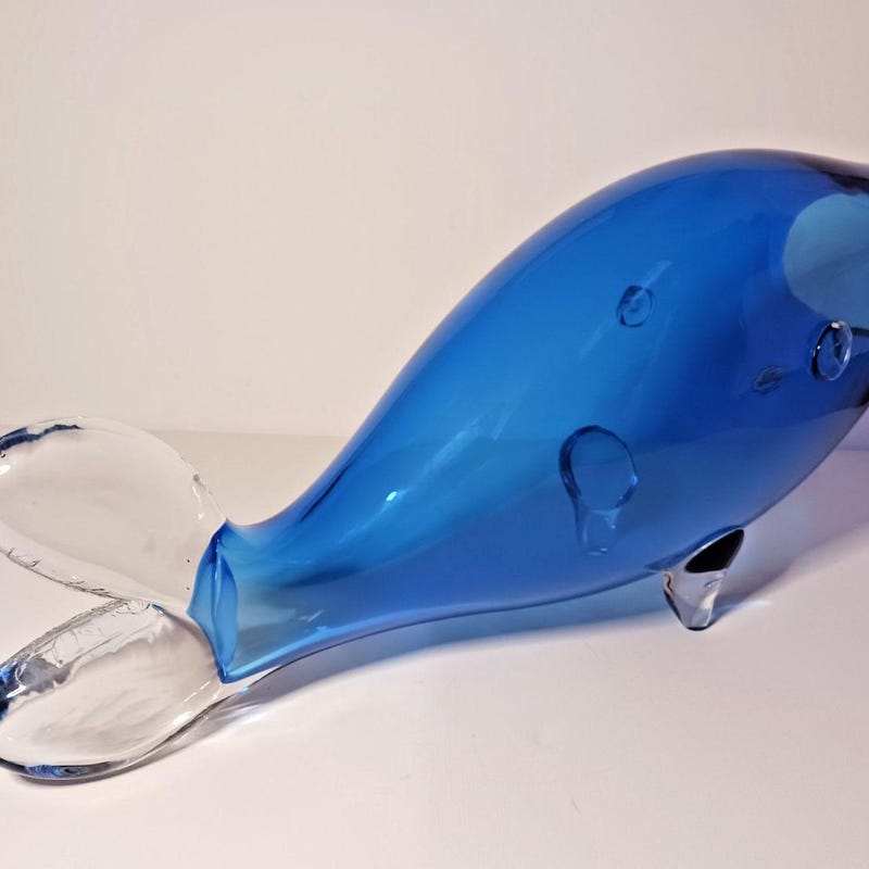 Blenko Glass Vase Blue - Etsy