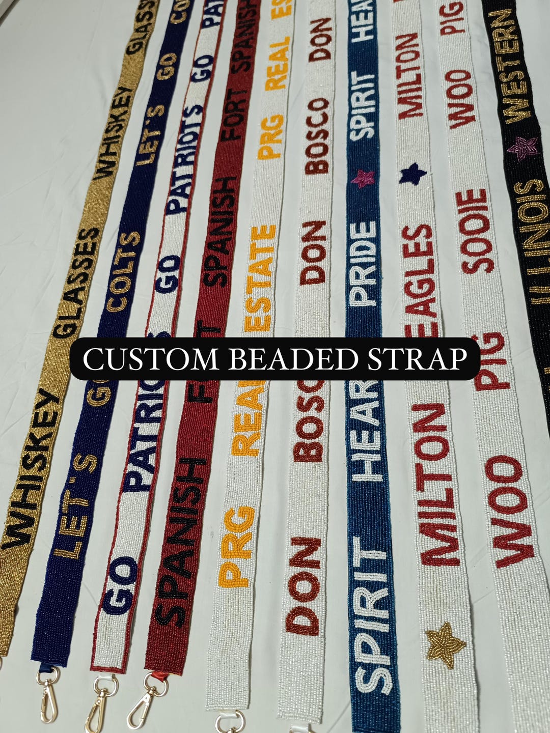 Custom Beaded Purse Strap, Personalized Handmade Glass Bead Strap ...