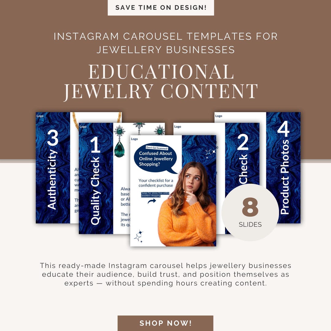 Professional Instagram Carousel Template for Jewelry Brands, Buyer ...
