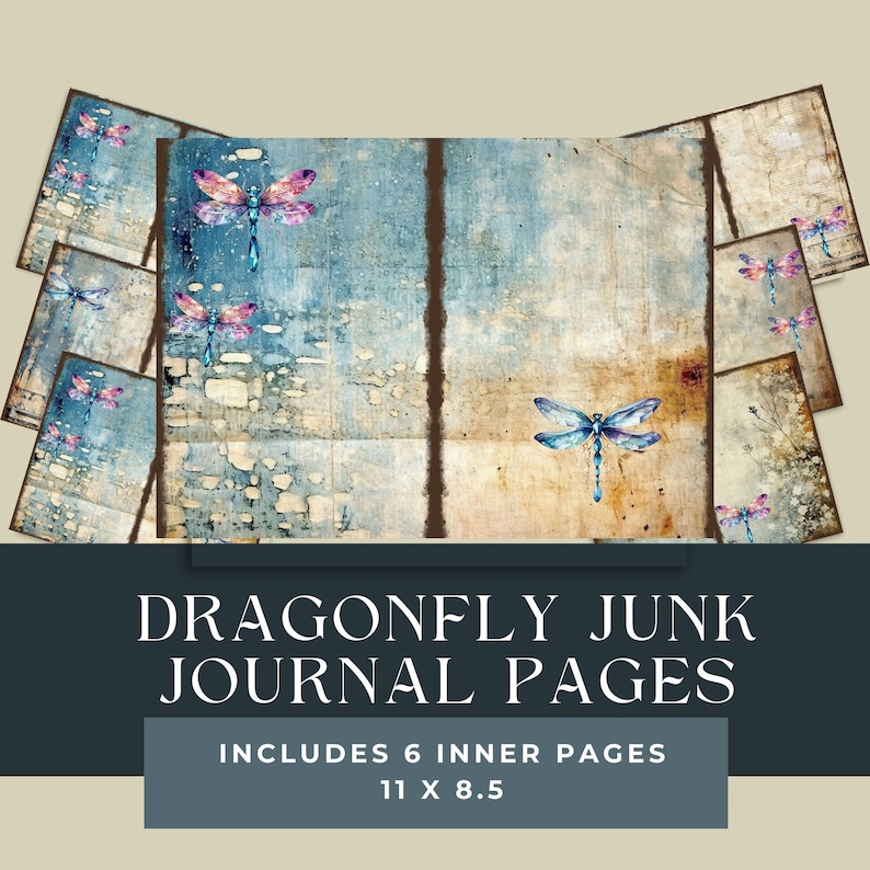 Dragonfly Junk Journal Pages - Etsy