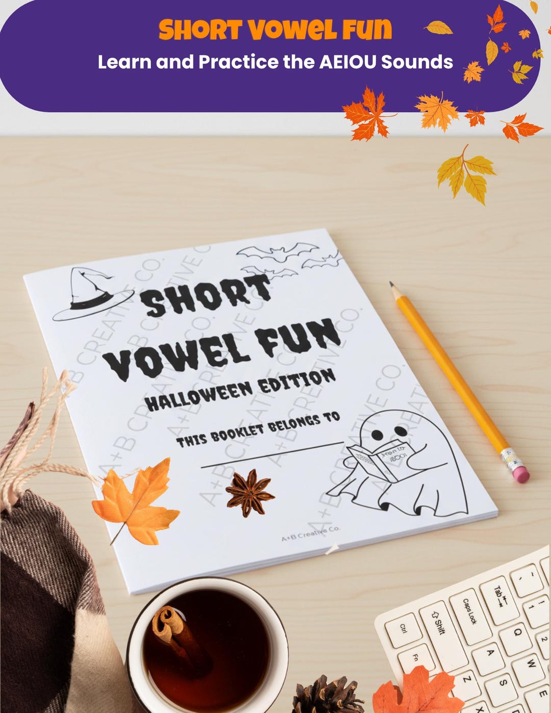 Halloween Short Vowel Activities | AEIOU Phonics Worksheets for Kids ...