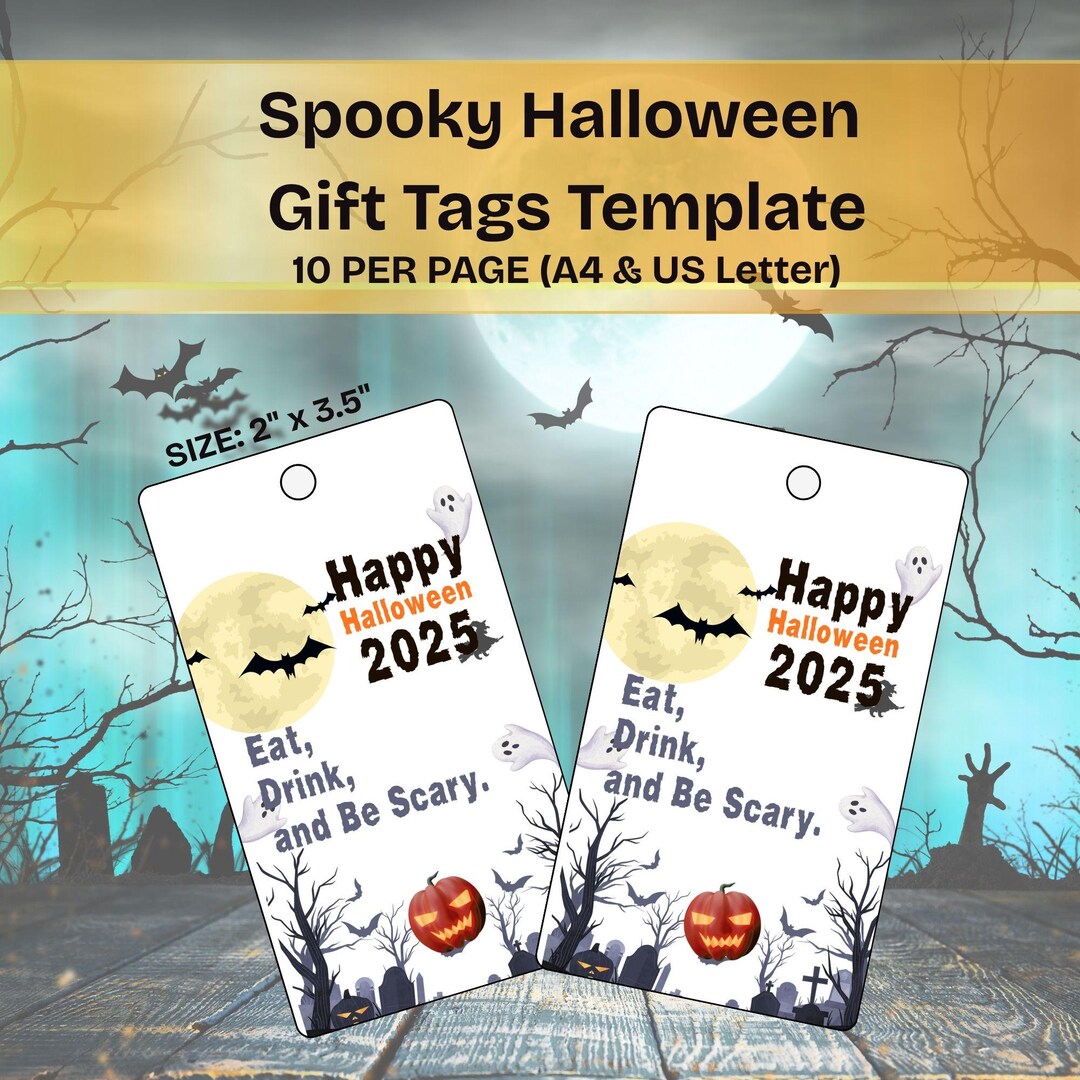 Spooky Halloween Gift Tags Printable | "eat Drink and Be Scary ...