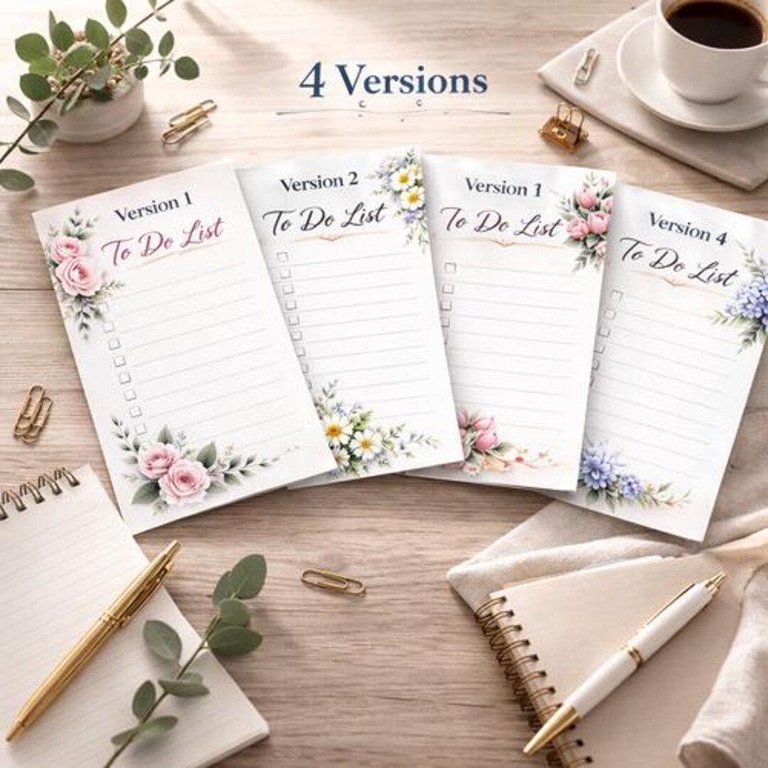 Floral to Do List Printable: Daily Task Tracker - Etsy