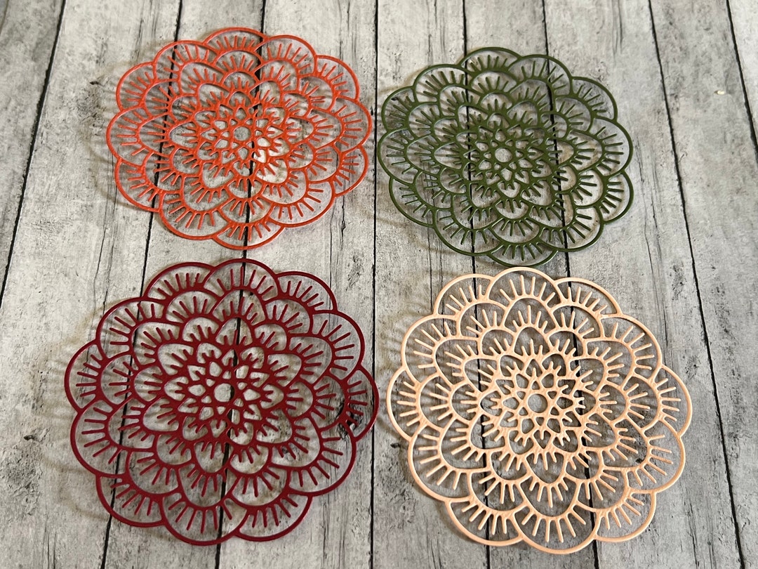 Fall Doily Die Cuts, Fall Flower Doily Die Cut, Fall Mandala Die Cuts ...