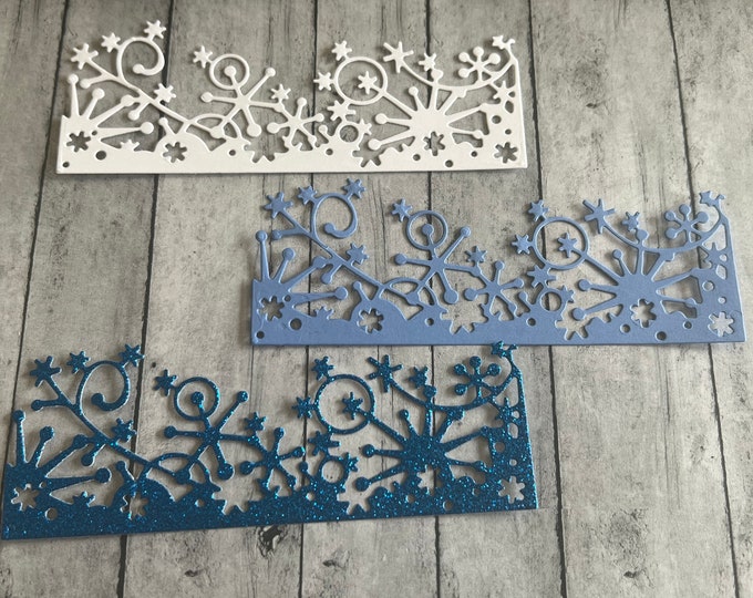 Christmas Snowflake Die Cut With Folder, Snowflake Border Die Cut ...