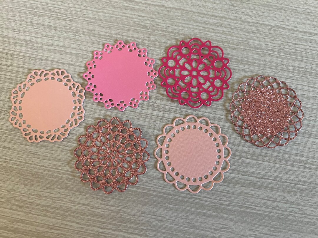 Pink Mandala Doilies Die Cut, Small Mandala Die Cut, Small Lace Doilies ...