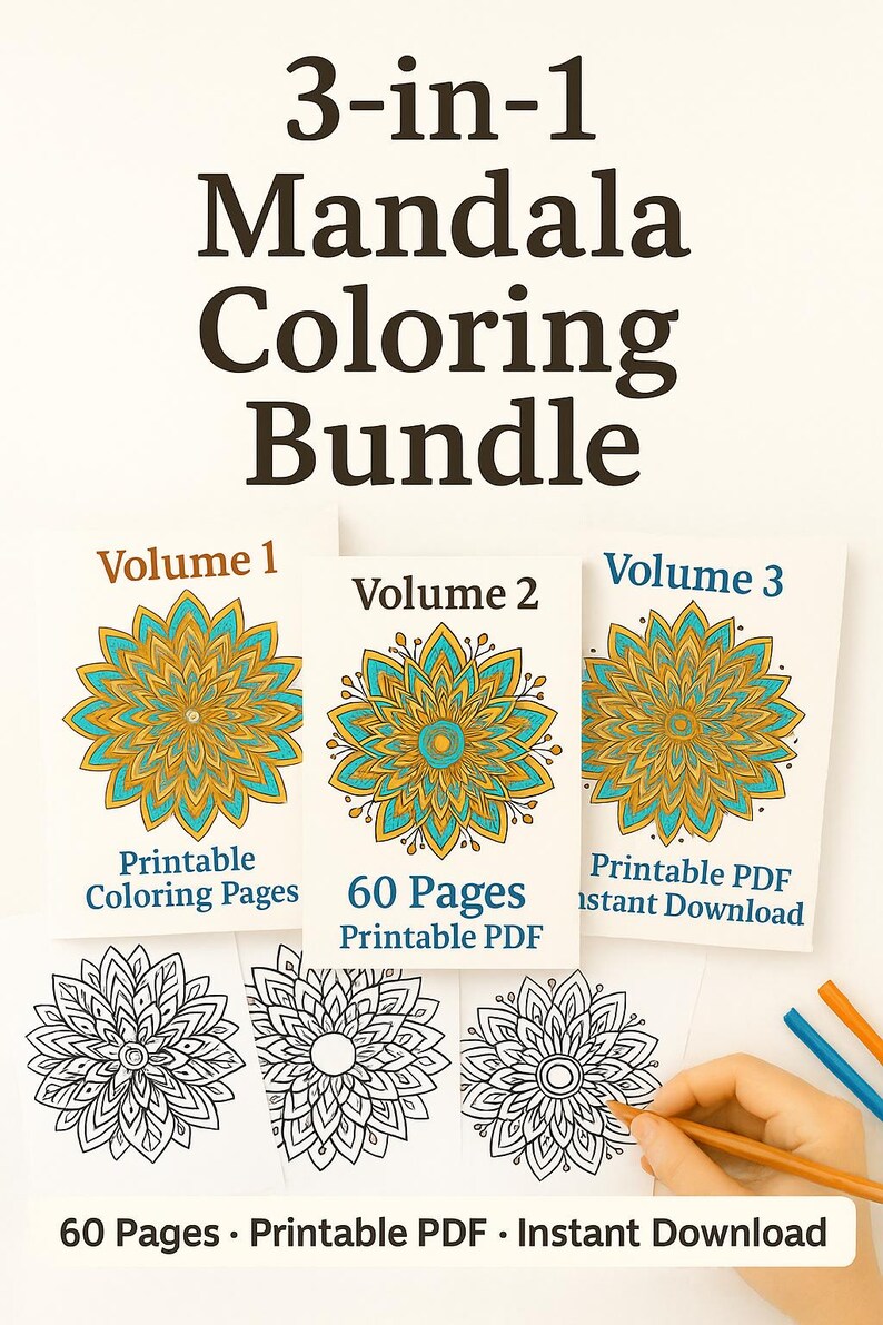 Mandala Coloring Pages: 60 Printable Designs (PDF Download) - Etsy