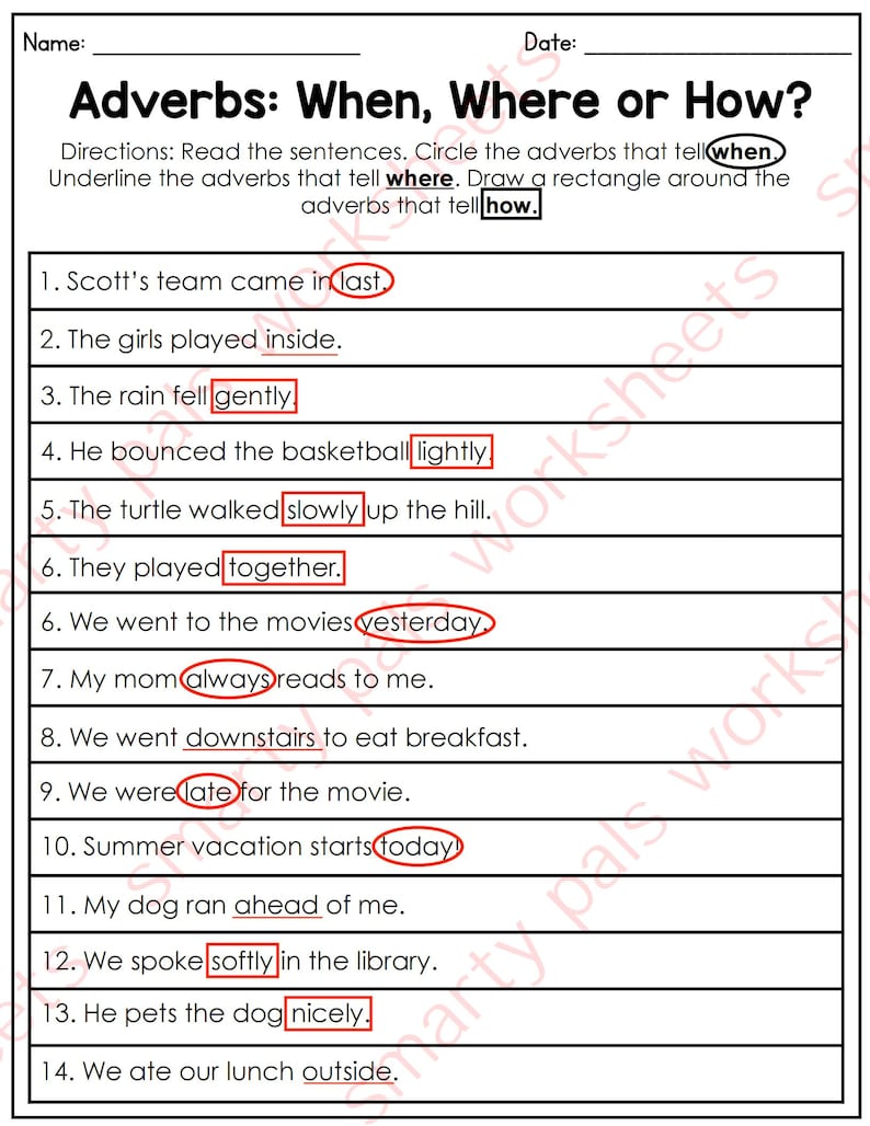 2nd Grade Grammar Workbook Adverbs | Adverb Activities | Language Arts ...