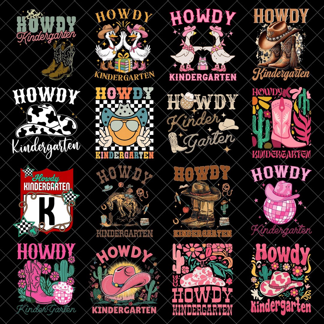 Howdy Kindergarten PNG, Western Cowgirl Cowboy Back to School Teacher ...
