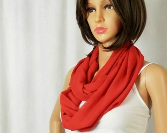 Red Chiffon Scarf - Etsy