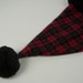 Red Plaid Flannel Santa Hat, Dark Red, Black and Green Tartan Plaid ...