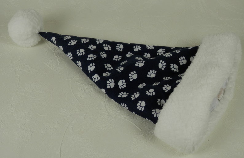 Santa Hat Navy Blue With White Paw Prints Nittany Lion Penn - Etsy