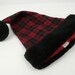 Red Plaid Flannel Santa Hat, Dark Red, Black and Green Tartan Plaid ...