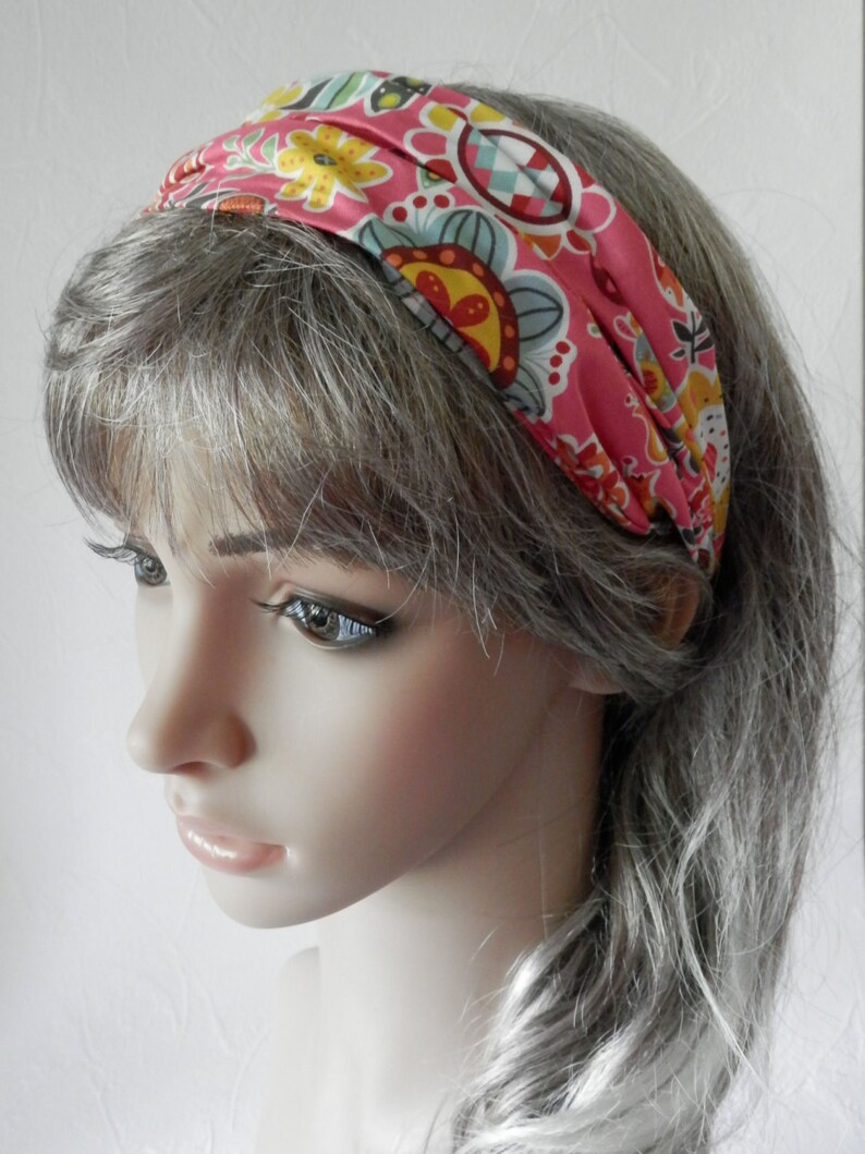 Pink Headband Bandana Hair Fashion Handmade by Thimbledoodle - Etsy