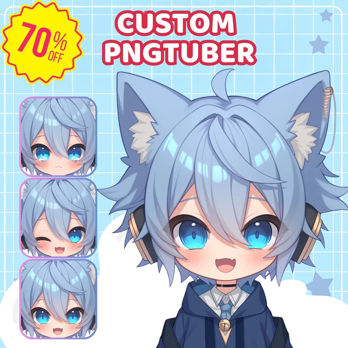 Custom Chibi Pngtuber Live2d Model, Pngtuber Character Design for ...