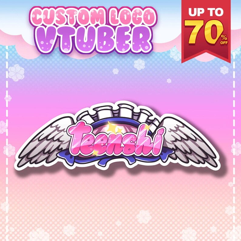 Custom Vtuber Logo, Custom Logo, Logo Design, Cute Logo, Kawaii, Kawaii ...