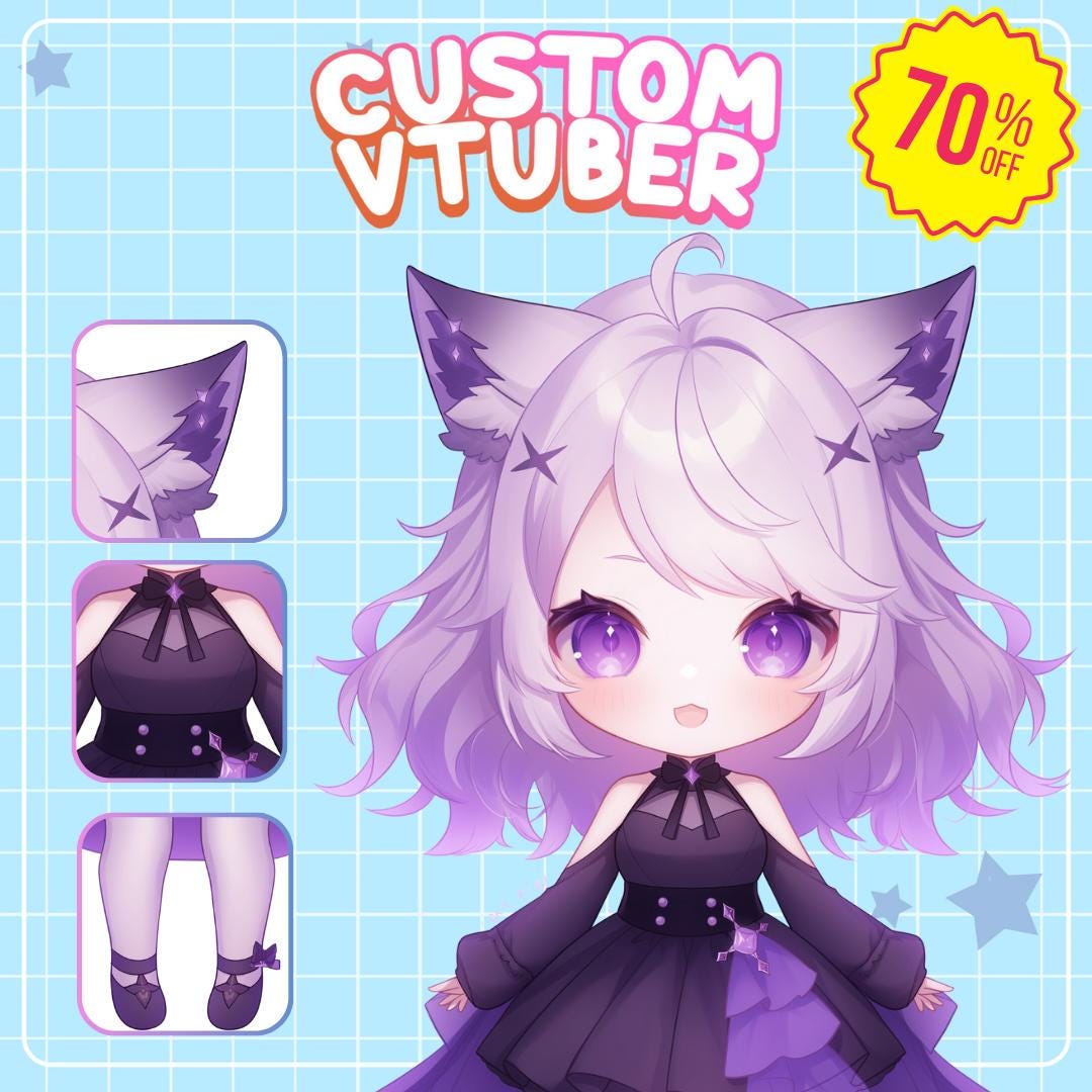 Chibi Vtuber Model, Customizable Live2d Vtuber, Furry Vtuber With ...