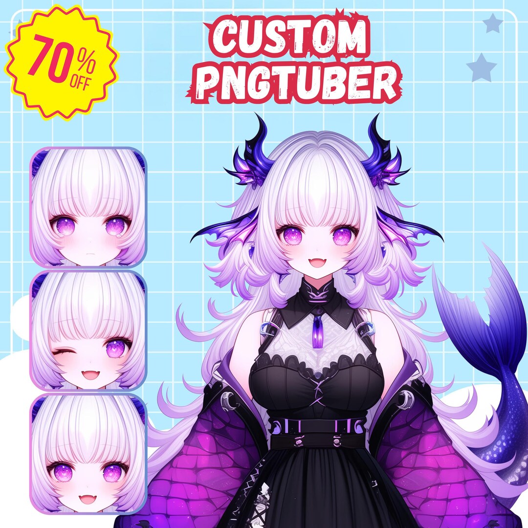 Custom PNGTUBER Character Commission, Kawaii Anime Pngtuber Vtuber ...