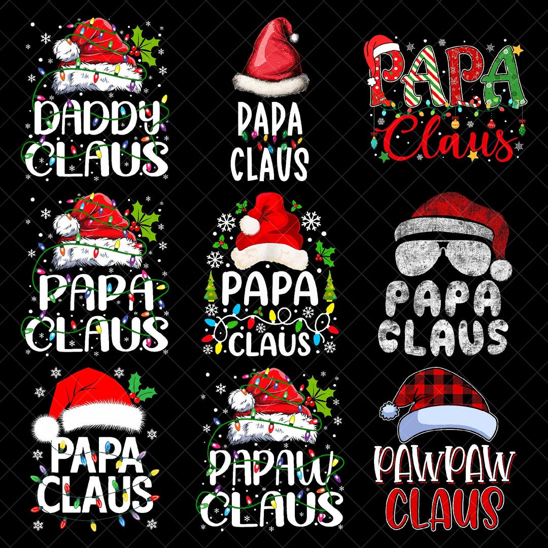 Papa Claus PNG Bundle, Daddy Claus Grandma Grandpa Claus PNG, Family ...