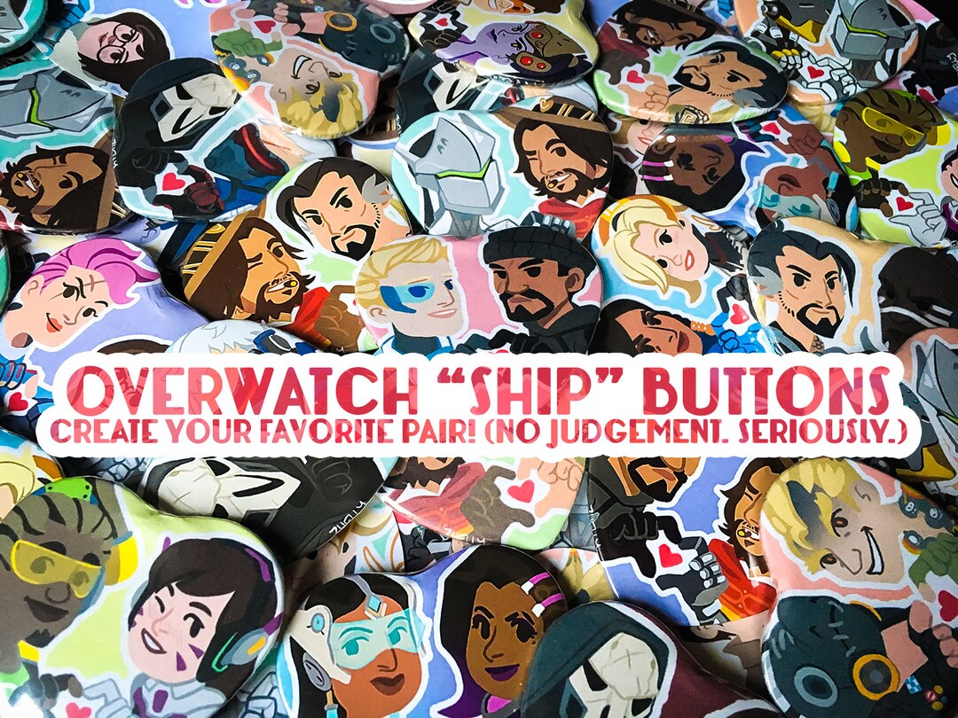 Overwatch Heart Ship Buttons | Flat Rate Shipping! - Etsy