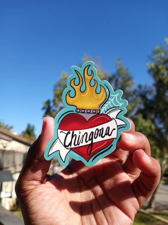 Chingona Sticker Sacred Heart Tattoo Inspired Dia De Los | Etsy