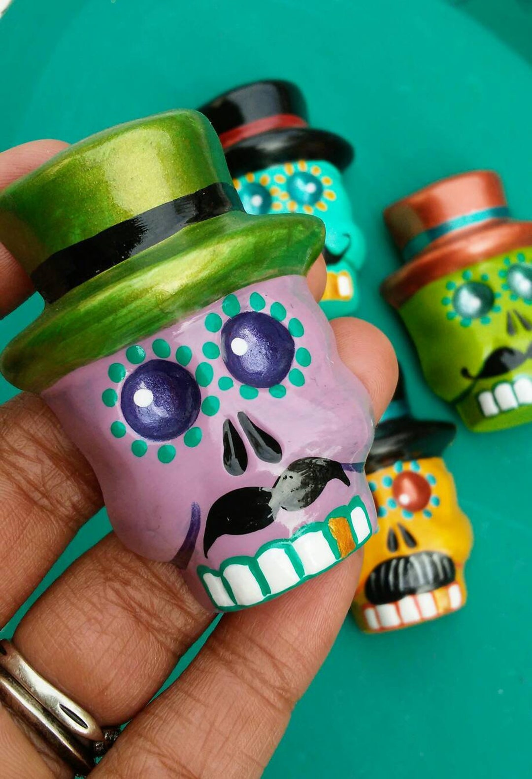 Mexican Catrin Calaca Magnet, Frida Skull, Gentleman Skull - Etsy