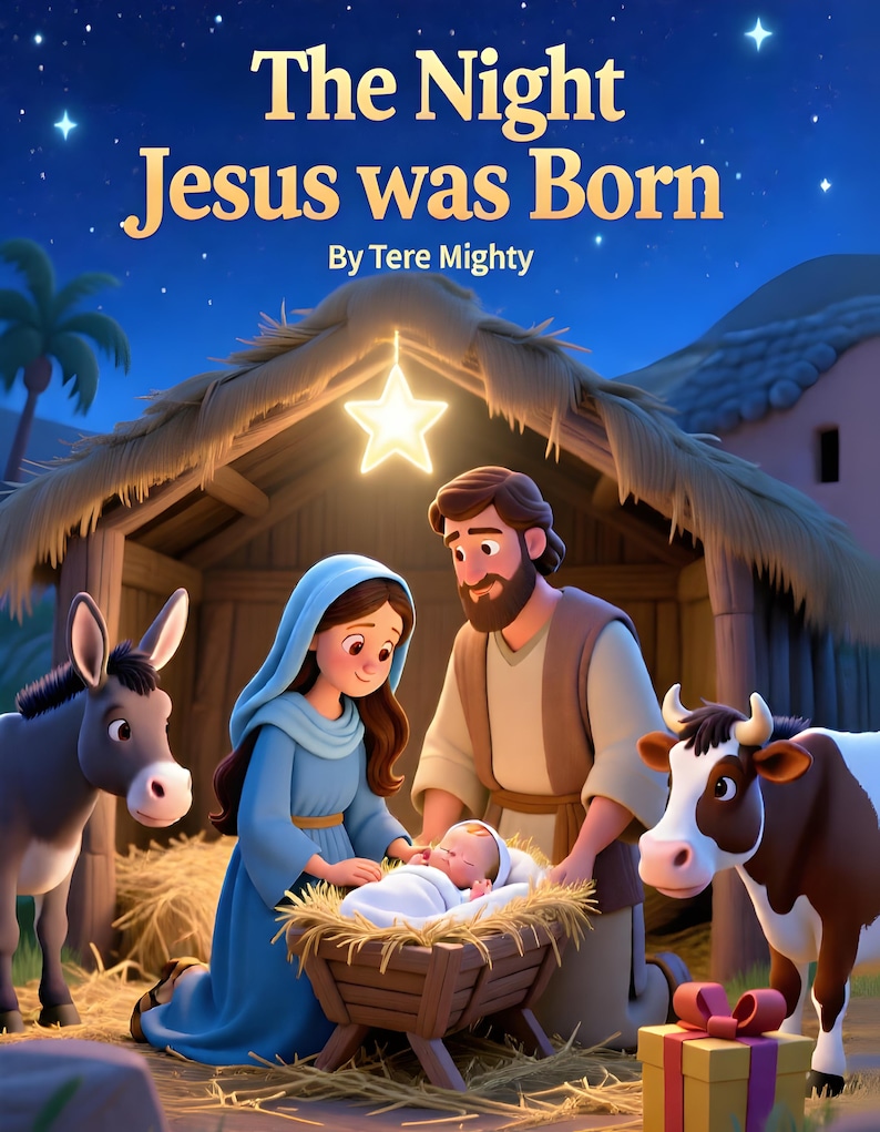 Christian Christmas Story Book: the Night Jesus Was Born (printable) - Etsy