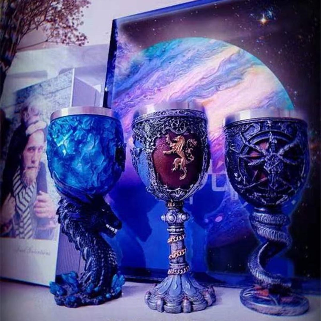 Game of Thrones Inspired Goblet – Dragon & Sword Medieval Chalice With ...