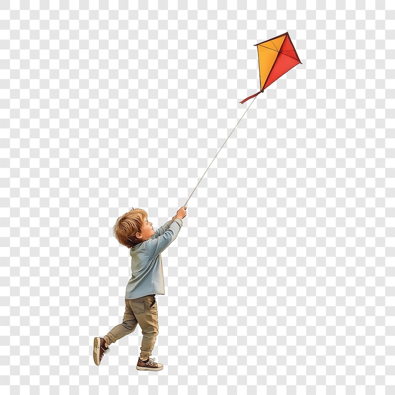 10 PNG Boy Flying Kite Clipart, Child Outdoor Images, Transparent ...