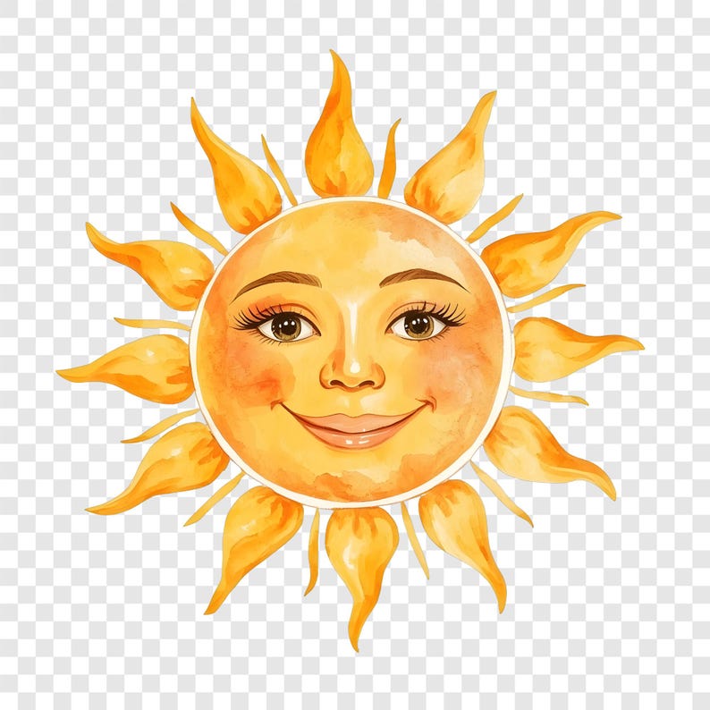 10 PNG Smiling Sun Clipart, Cute Celestial Face Images, Transparent ...