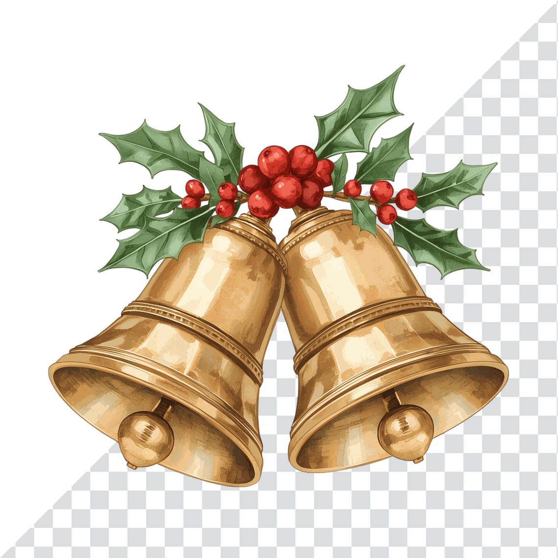 Christmas Bells Clipart, Holiday Decoration Images, 10 PNG Transparent ...
