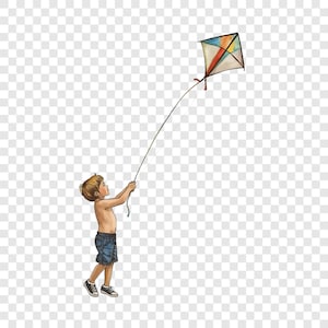 10 PNG Boy Flying Kite Clipart, Child Outdoor Images, Transparent ...