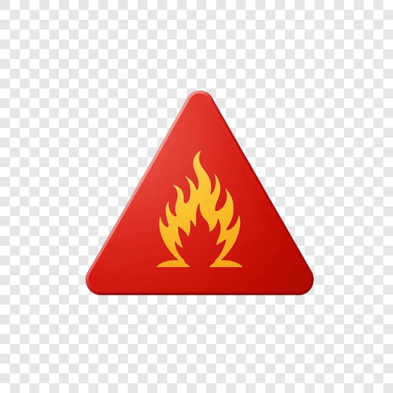 10 PNG Fire Warning Clipart, Hazard Sign Images, Transparent Background ...