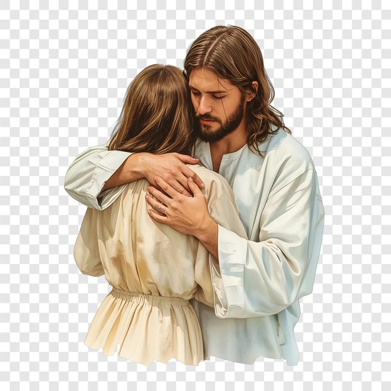 10 PNG Jesus Hug Clipart, Jesus Love Images, Transparent Background ...