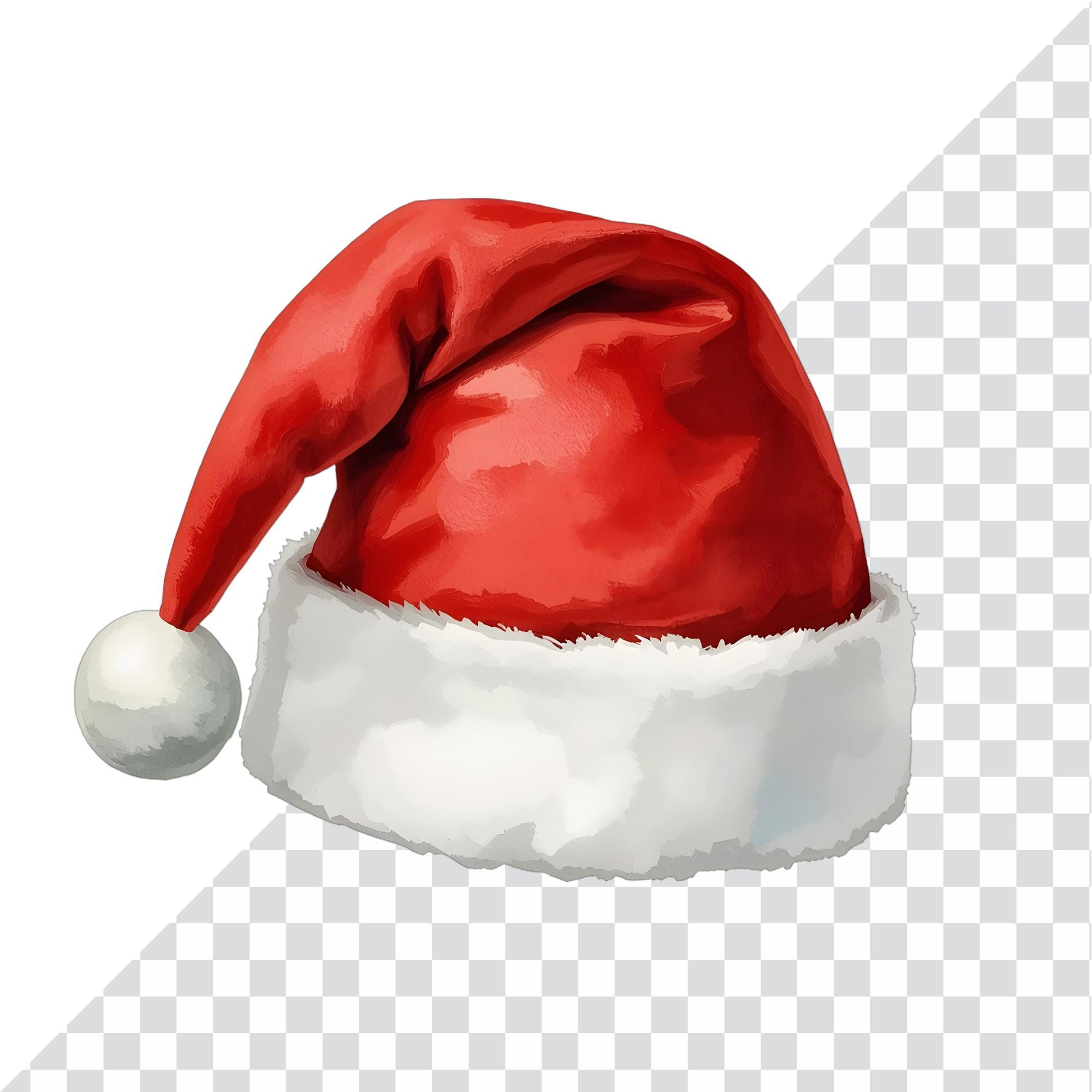 Santa Hat Clipart, Christmas Holiday Images, 10 PNG Transparent ...