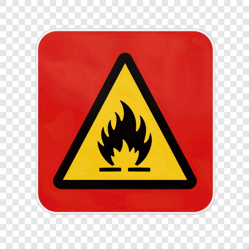10 PNG Fire Warning Clipart, Hazard Sign Images, Transparent Background ...