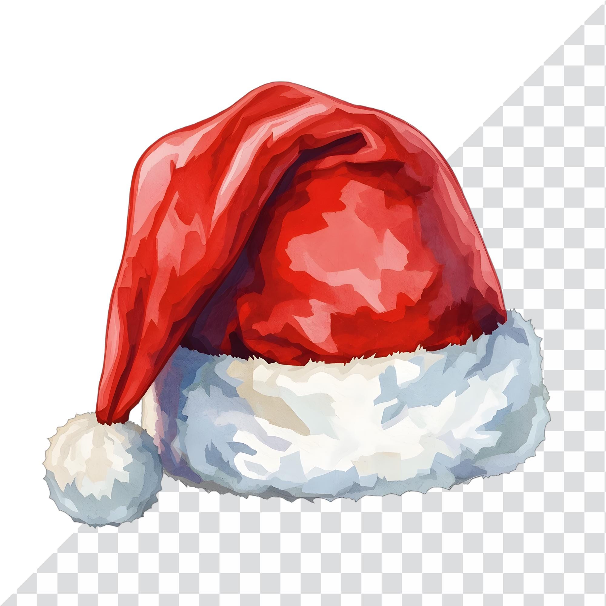 Santa Hat Clipart, Christmas Holiday Images, 10 PNG Transparent ...
