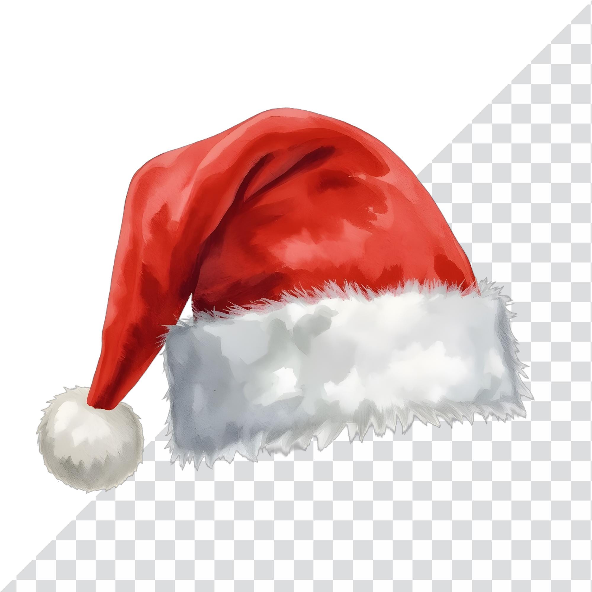 Santa Hat Clipart, Christmas Holiday Images, 10 PNG Transparent ...