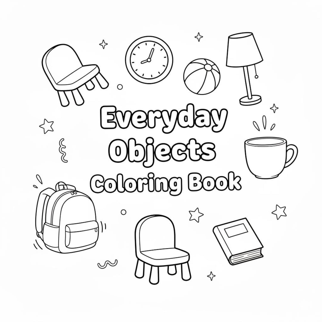 Everyday Objects Coloring Book for Kids | Simple Objects Coloring Pages ...