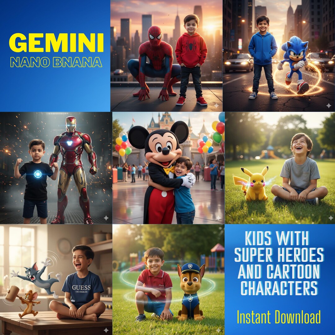 Gemini AI Prompt Bundle | Kids & Superheroes | Hyper-realistic Imagen ...