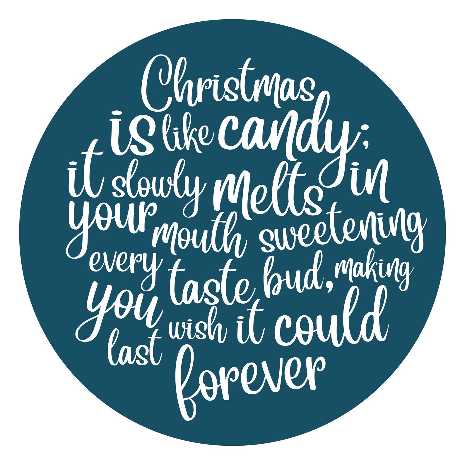 Printable Christmas Quote Stickers, Round Festive Gift Tags, Holiday ...