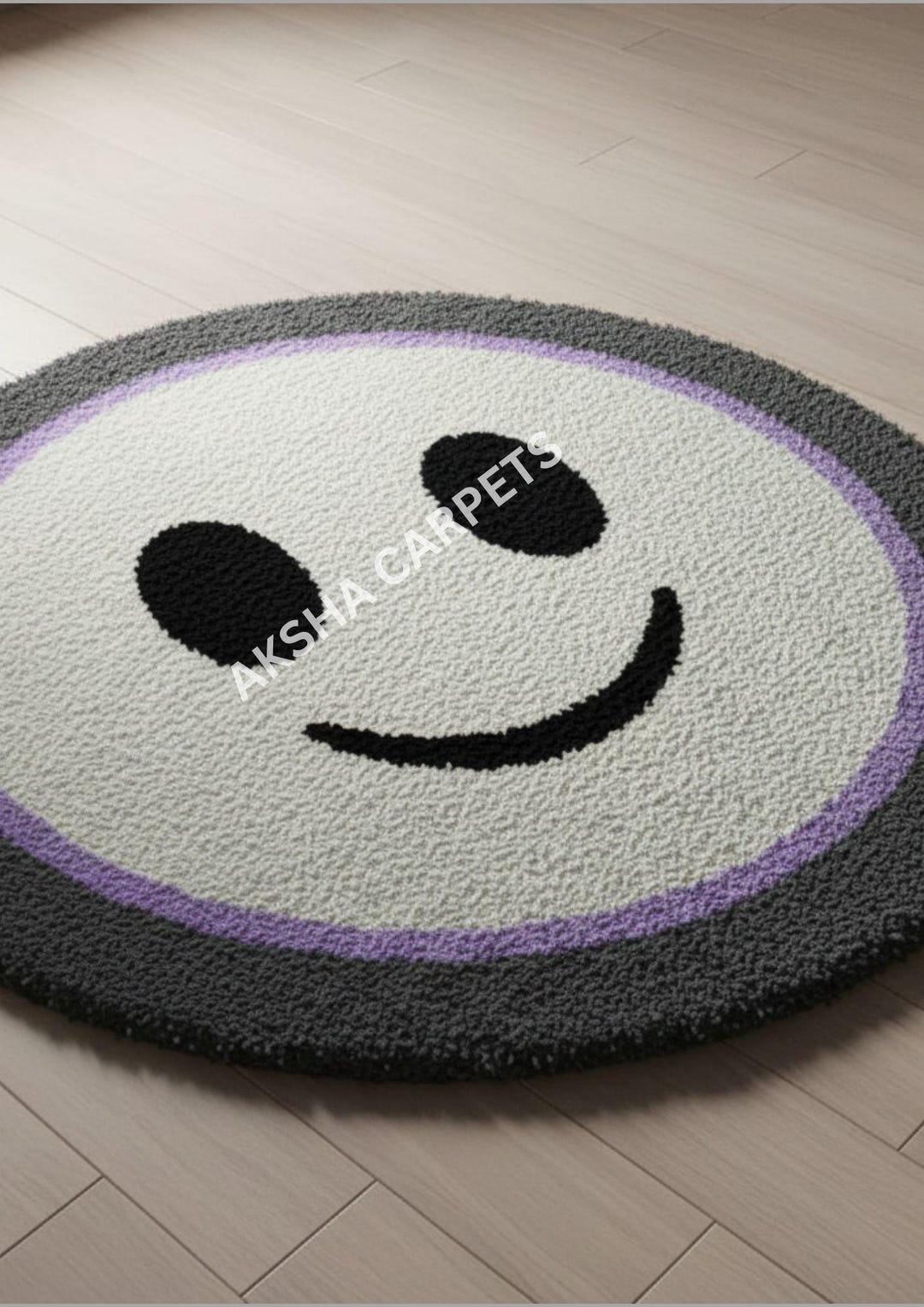 Hand Tufted Wool Smile Face Rug - Halloween Decor - Etsy