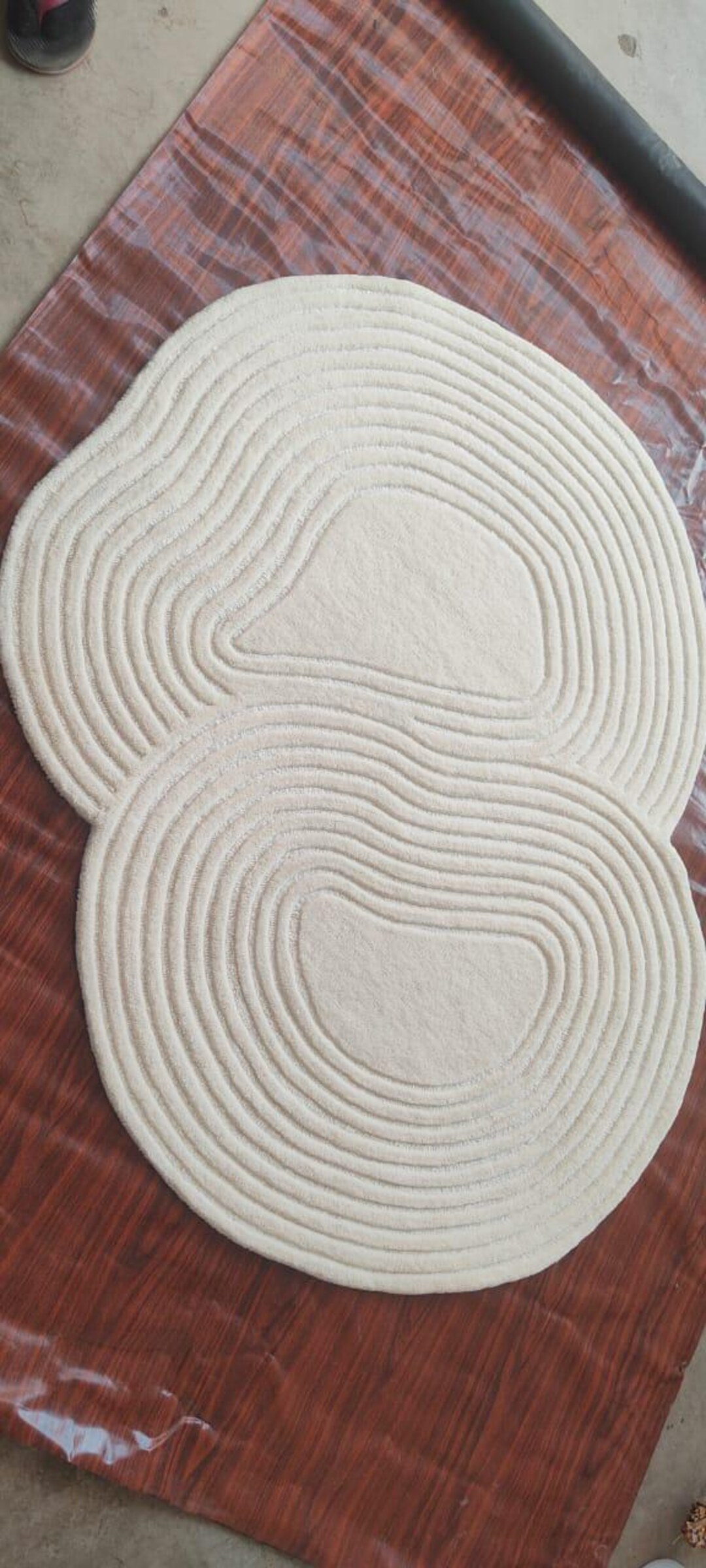 Hand Tufted Modern Carpet, Minimalist Cream Abstract Tufted Rug - Etsy