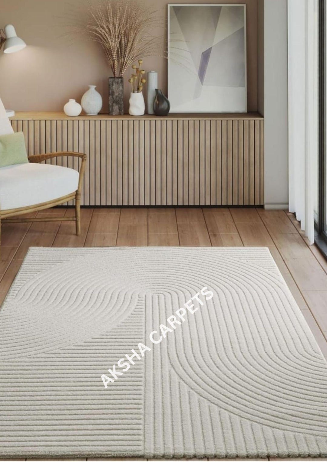 Nowoczesny geometryczny dywan wełniany – minimalistyczny dywan tkany ...