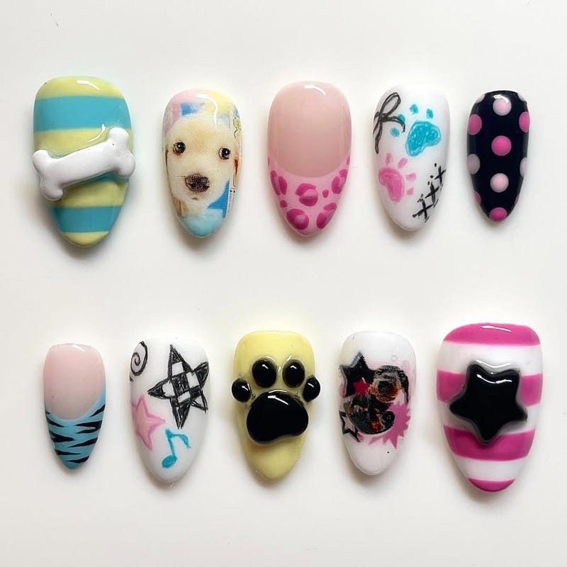 Dog Themed Press on Nails - Etsy